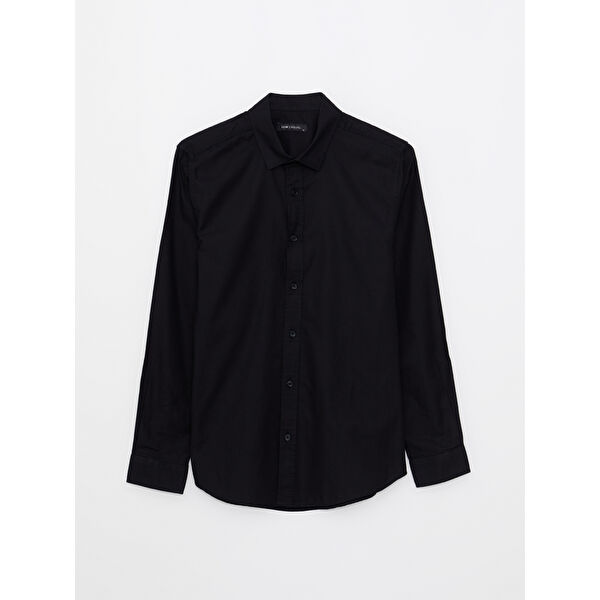 LCW CASUAL Slim Fit Uzun Kollu Armürlü Erkek Gömlek