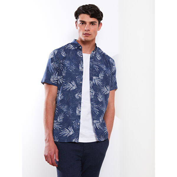 LCW VISION Slim Fit Kısa Kollu Desenli Poplin Erkek Gömlek LCW VISION Slim Fit Kısa Kollu Desenli Poplin Erkek Gömlek