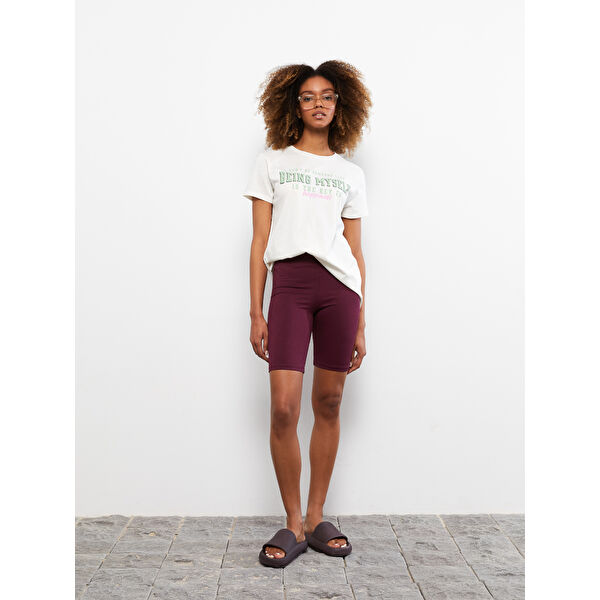 LCW CASUAL Beli Lastikli Düz Kadın Biker Tayt