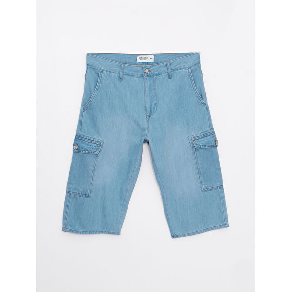 Rahat Kalıp Erkek Jean Bermuda Şort