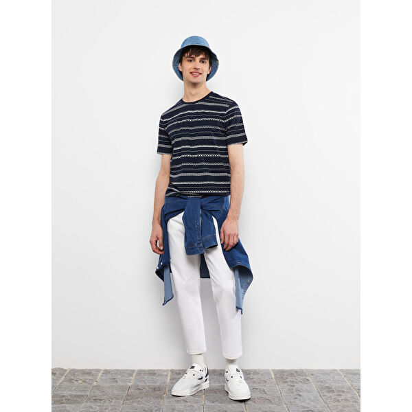 LCW CASUAL Bisiklet Yaka Kısa Kollu Desenli Penye Erkek Tişört