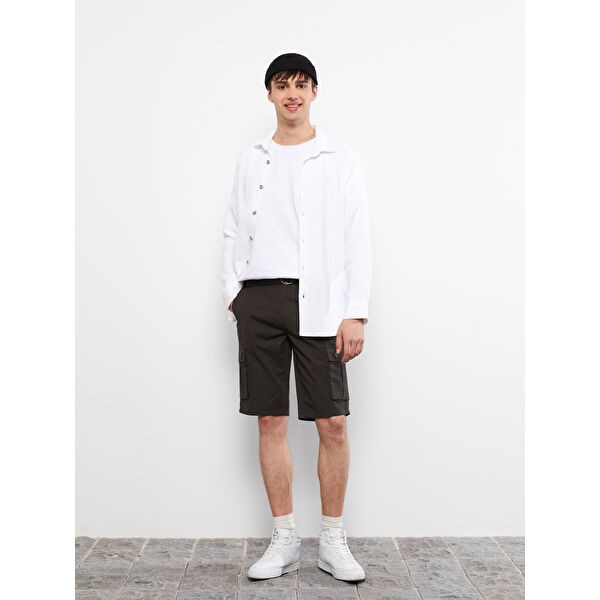 Standart Kalıp Gabardin Erkek Şort