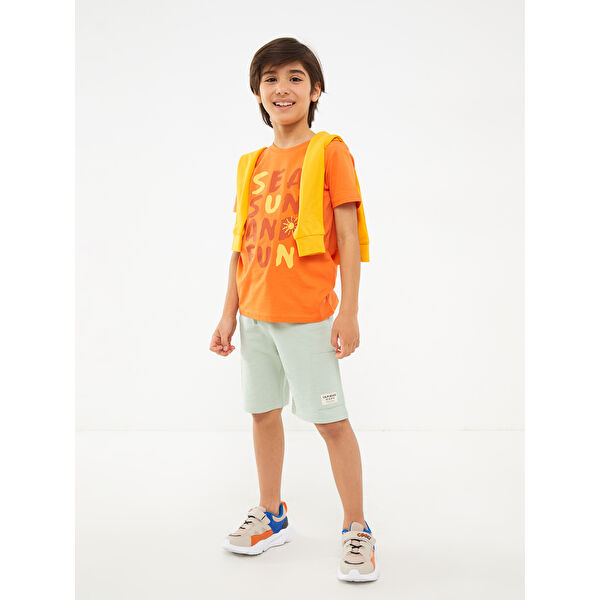 Beli Lastikli Basic Organik Pamuklu Erkek Çocuk Şort Beli Lastikli Basic Organik Pamuklu Erkek Çocuk Şort