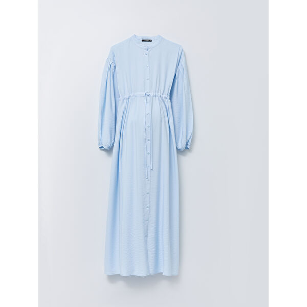 Hakim Yaka Düz Bağlama Detaylı Uzun Kollu Hamile Elbise Hakim Yaka Düz Bağlama Detaylı Uzun Kollu Hamile Elbise