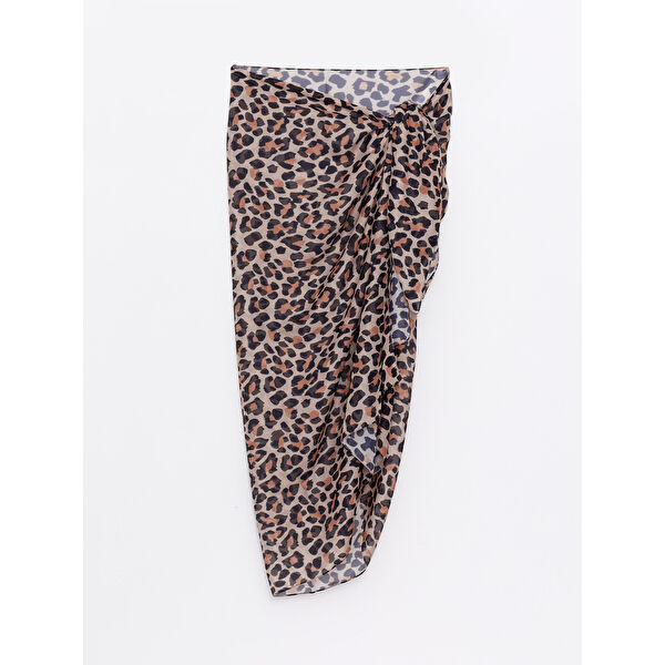 Beli Bağlamalı Desenli Şifon Kadın Pareo