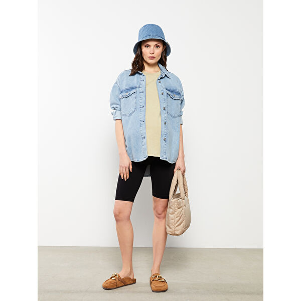 Beli Lastikli Düz Hamile Biker Tayt