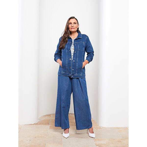 LCW GRACE Gömlek Yaka Düz Uzun Kollu Kadın Rodeo Jean Ceket LCW GRACE Gömlek Yaka Düz Uzun Kollu Kadın Rodeo Jean Ceket