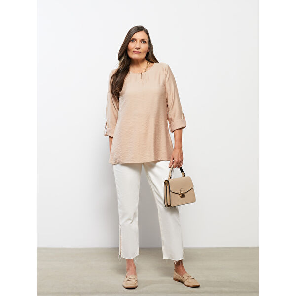 LCW GRACE Bisiklet Yaka Düz Uzun Kollu Kadın Bluz LCW GRACE Bisiklet Yaka Düz Uzun Kollu Kadın Bluz