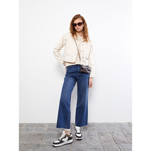 LCW CASUAL Gömlek Yaka Düz Uzun Kollu Gabardin Kadın Ceket