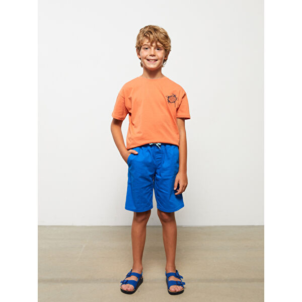 Beli Lastikli Basic Gabardin Erkek Çocuk Şort