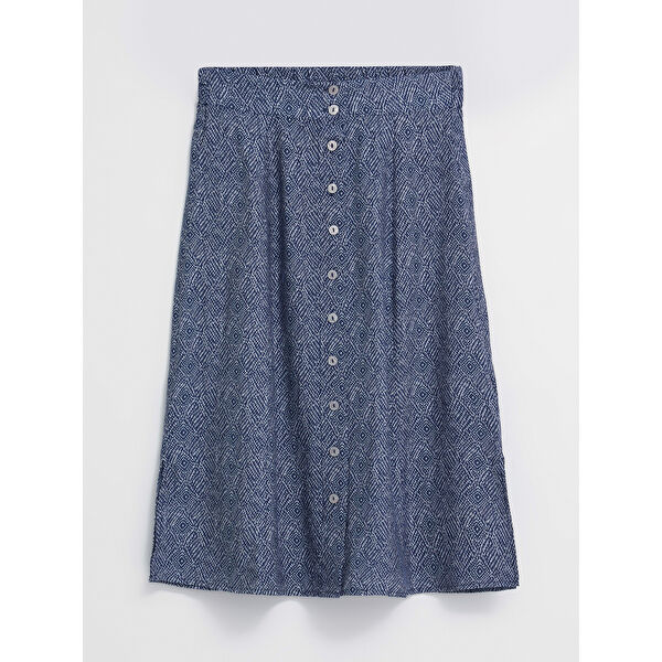 LCW GRACE Beli Lastikli Desenli Kadın Kloş Etek