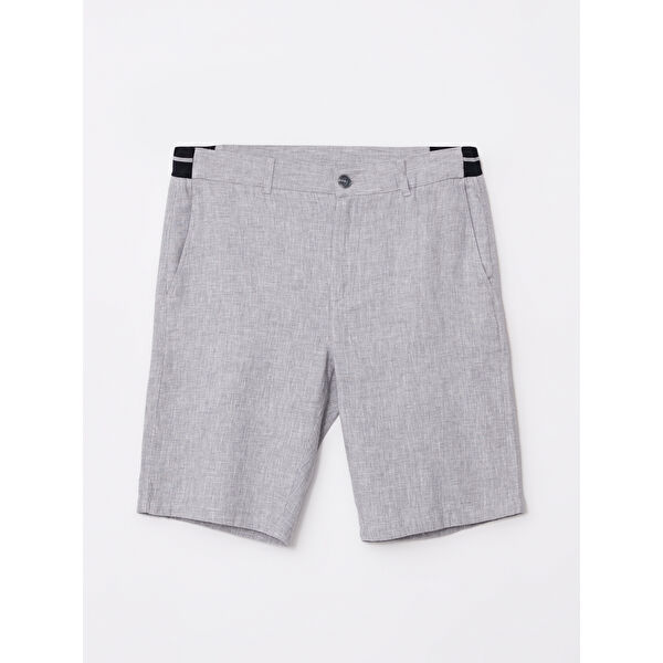 Slim Fit Keten Erkek Şort