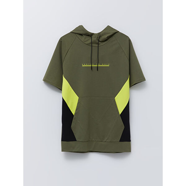LCW SPORTS Kapüşonlu Kısa Kollu Baskılı Erkek Spor Sweatshirt LCW SPORTS Kapüşonlu Kısa Kollu Baskılı Erkek Spor Sweatshirt