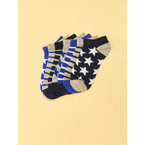 Desenli Organik Pamuklu Erkek Çocuk Patik Çorap 7'li Desenli Organik Pamuklu Erkek Çocuk Patik Çorap 7'li