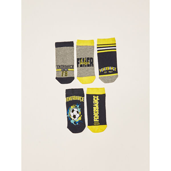 Fenerbahçe Desenli Erkek Çocuk Taraftar Patik Çorap 5'li