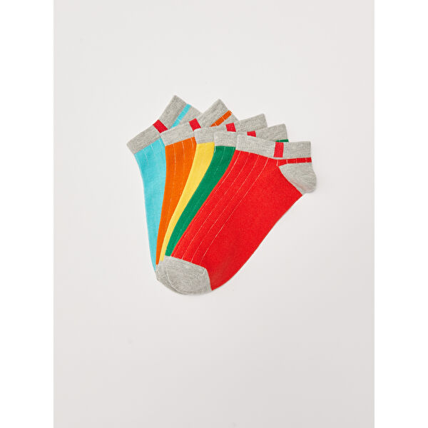 Renk Bloklu Erkek Çocuk Patik Çorap 5'li