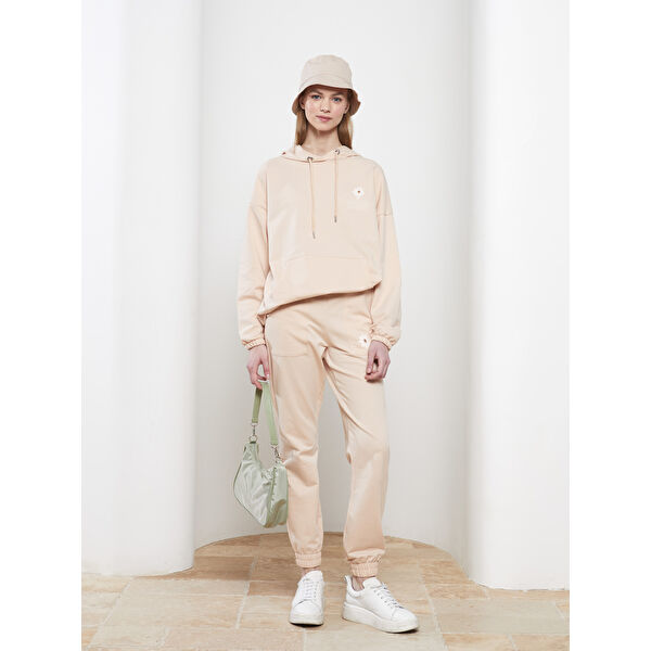 MODEST Beli Lastikli Baskılı Cep Detaylı Kadın Jogger Eşofman Altı