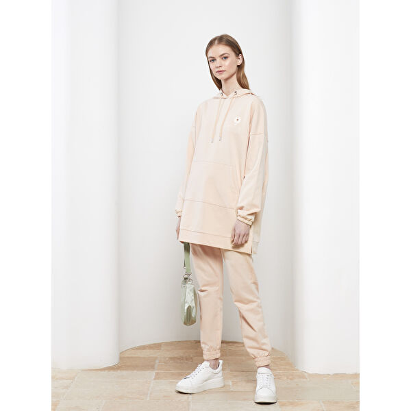 MODEST Kapüşonlu Baskılı Uzun Kollu Kadın Tunik