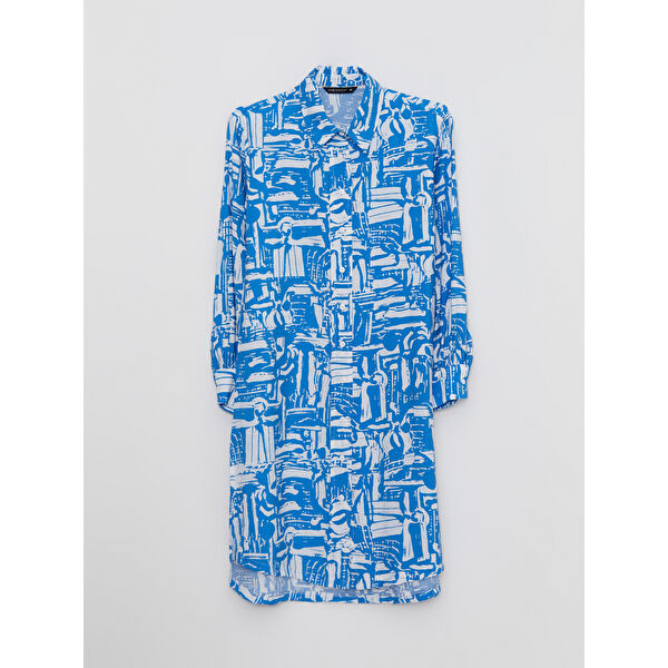 MODEST Gömlek Yaka Desenli Uzun Kollu Kadın Tunik