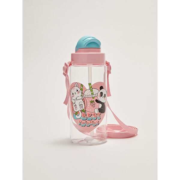 Baskılı Pipetli Kız Çocuk Suluk