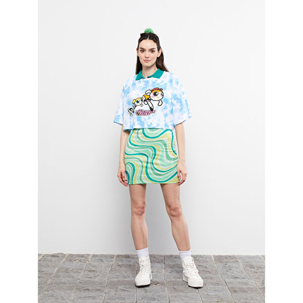 XSIDE Bisiklet Yaka Powerpuff Girls Baskılı Kısa Kollu Pamuklu Kadın Tişört XSIDE Bisiklet Yaka Powerpuff Girls Baskılı Kısa Kollu Pamuklu Kadın Tişört