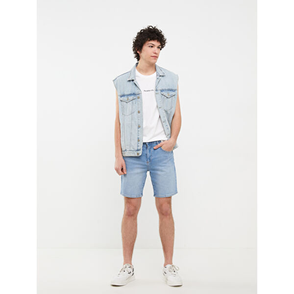 Standart Kalıp Erkek Jean Şort