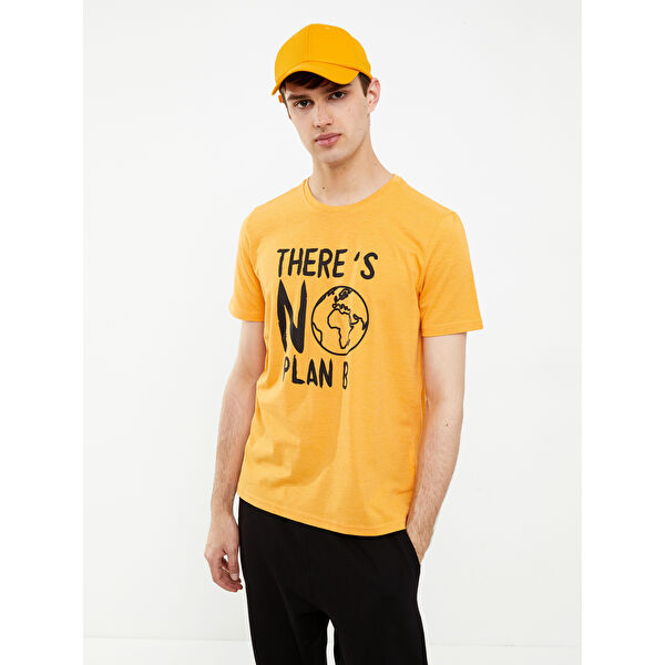 Outdoor Bisiklet Yaka Kısa Kollu Baskılı Erkek Tişört