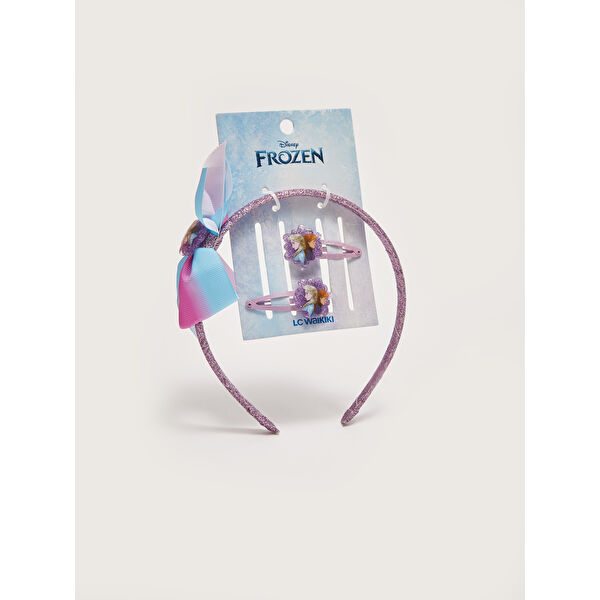 Frozen Lisanslı Kız Çocuk Taç Ve Çıtçıtlı Toka