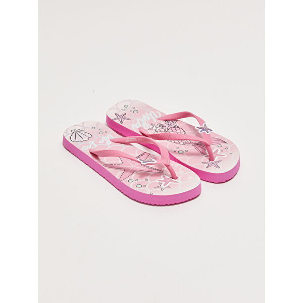 Baskılı Parmak Arası Kız Çocuk Plaj Terliği