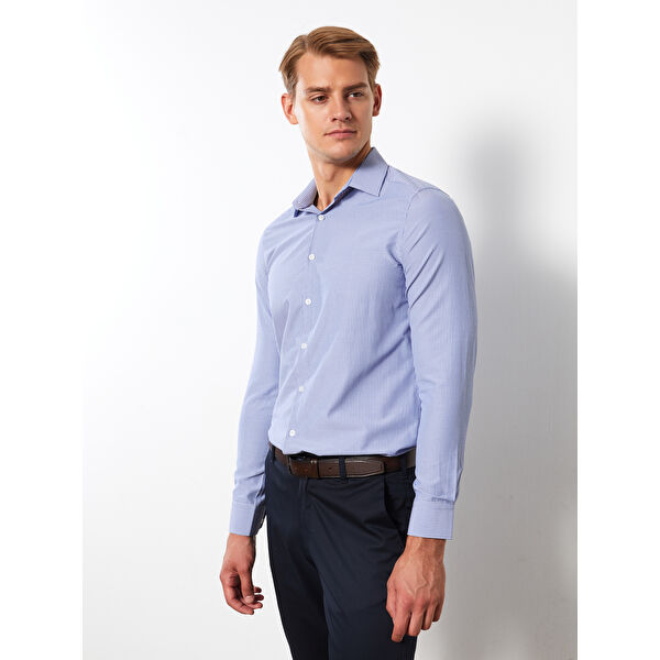 LCW FORMAL Slim Fit Uzun Kollu Çizgili Poplin Erkek Gömlek