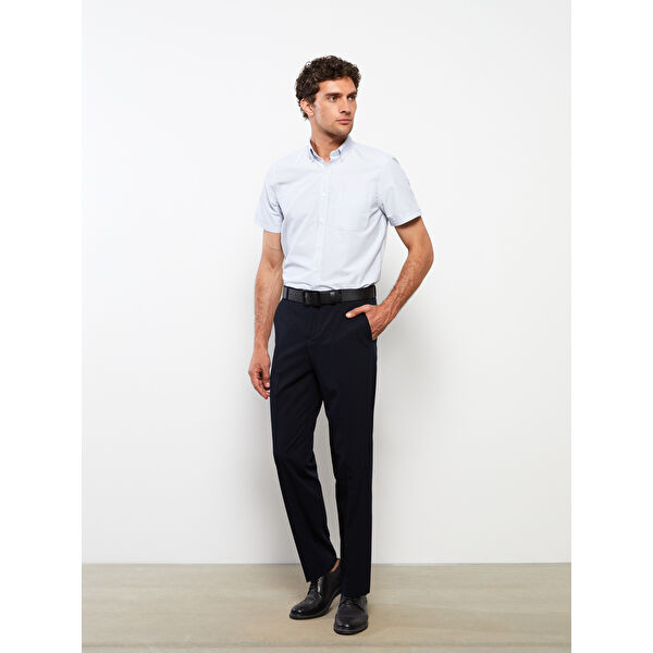 LCW FORMAL Regular Fit Kısa Kollu Ekose Poplin Erkek Gömlek