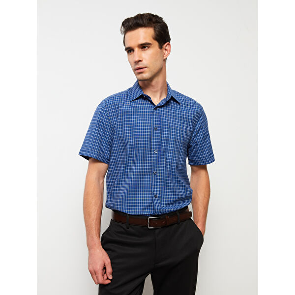 Regular Fit Kısa Kollu Ekose Erkek Gömlek Regular Fit Kısa Kollu Ekose Erkek Gömlek