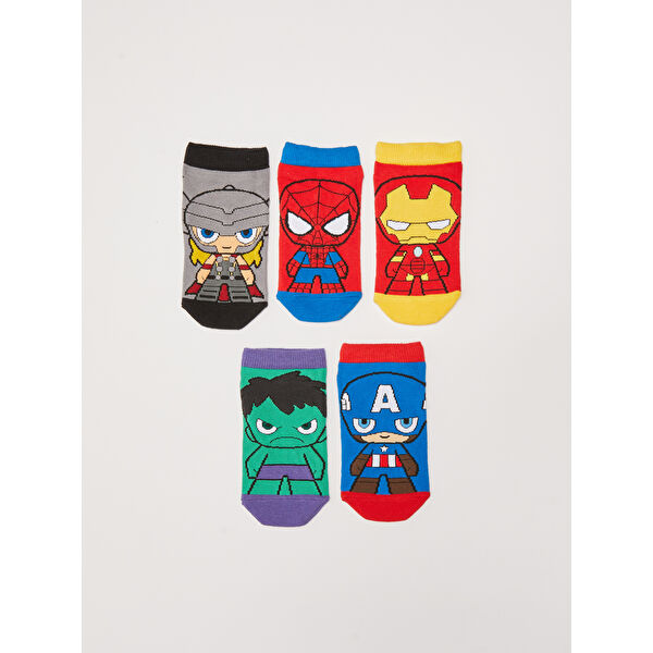 Marvel Desenli Erkek Çocuk Patik Çorap 5'li Marvel Desenli Erkek Çocuk Patik Çorap 5'li