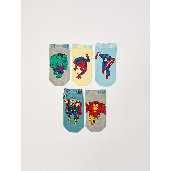 Marvel Desenli Erkek Çocuk Patik Çorap 5'li Marvel Desenli Erkek Çocuk Patik Çorap 5'li