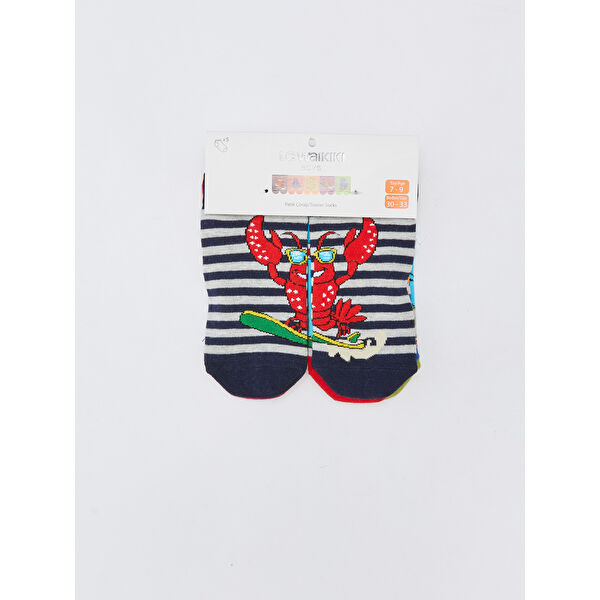 Desenli Erkek Çocuk Patik Çorap 5'li