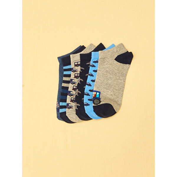 Desenli Organik Pamuklu Erkek Çocuk Patik Çorap 7'li Desenli Organik Pamuklu Erkek Çocuk Patik Çorap 7'li