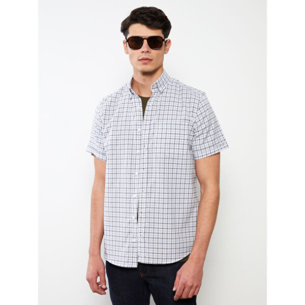 LCW CLASSIC Regular Fit Kısa Kollu Ekose Oxford Erkek Gömlek