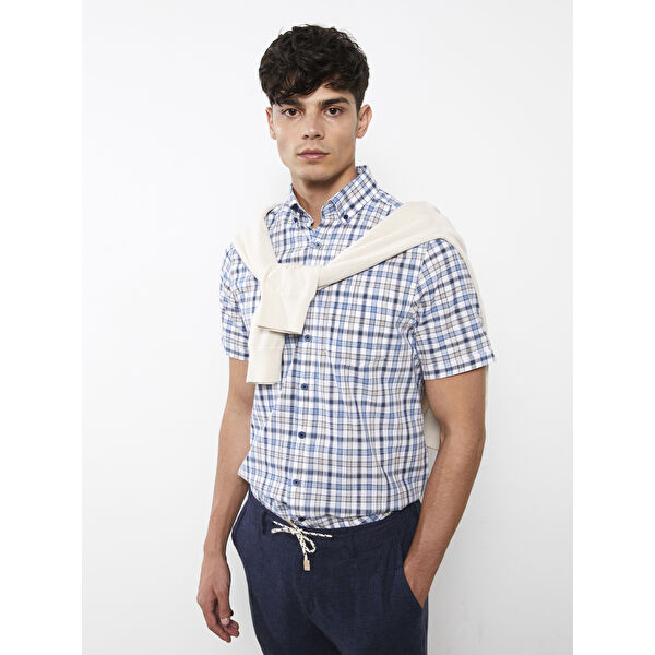 LCW CLASSIC Regular Fit Kısa Kollu Ekose Erkek Gömlek LCW CLASSIC Regular Fit Kısa Kollu Ekose Erkek Gömlek