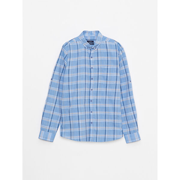 LCW CLASSIC Regular Fit Uzun Kollu Ekose Poplin Erkek Gömlek