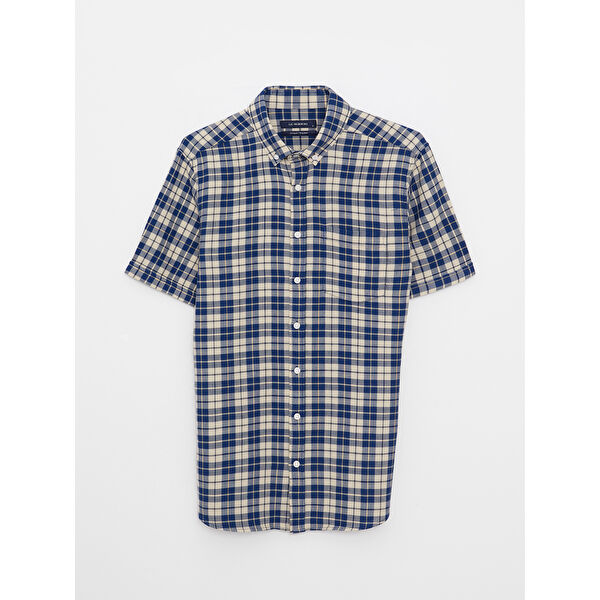 LCW CLASSIC Regular Fit Kısa Kollu Ekose Erkek Gömlek