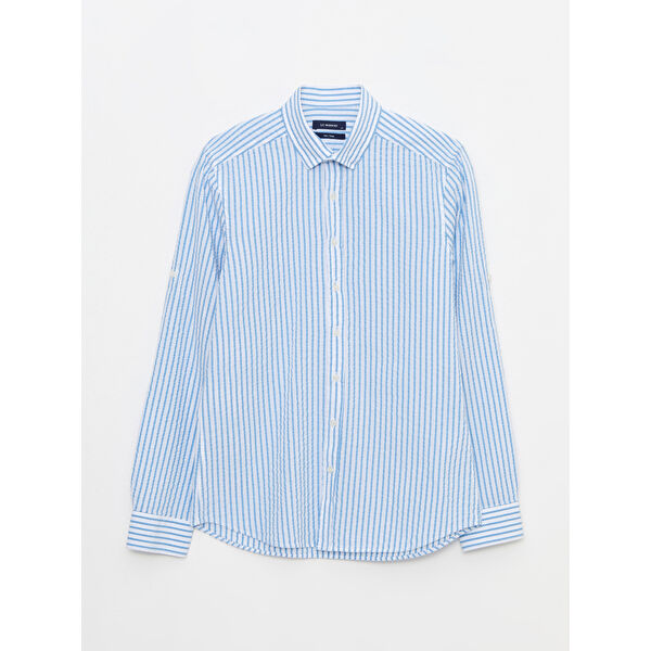 LCW CLASSIC Slim Fit Uzun Kollu Çizgili Erkek Gömlek