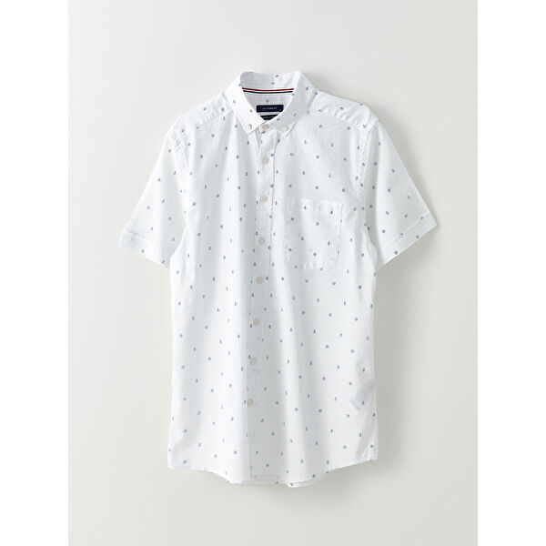 LCW CLASSIC Regular Fit Kısa Kollu Desenli Poplin Erkek Gömlek LCW CLASSIC Regular Fit Kısa Kollu Desenli Poplin Erkek Gömlek