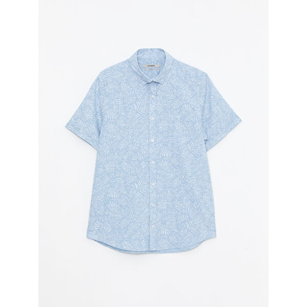 LCW CLASSIC Slim Fit Kısa Kollu Desenli Poplin Erkek Gömlek LCW CLASSIC Slim Fit Kısa Kollu Desenli Poplin Erkek Gömlek