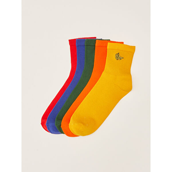 Nakışlı Erkek Soket Çorap 5'li