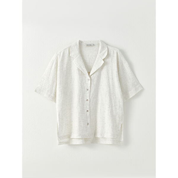 LCW CASUAL Önden Düğme Kapamalı Düz Kısa Kollu Kadın Gömlek