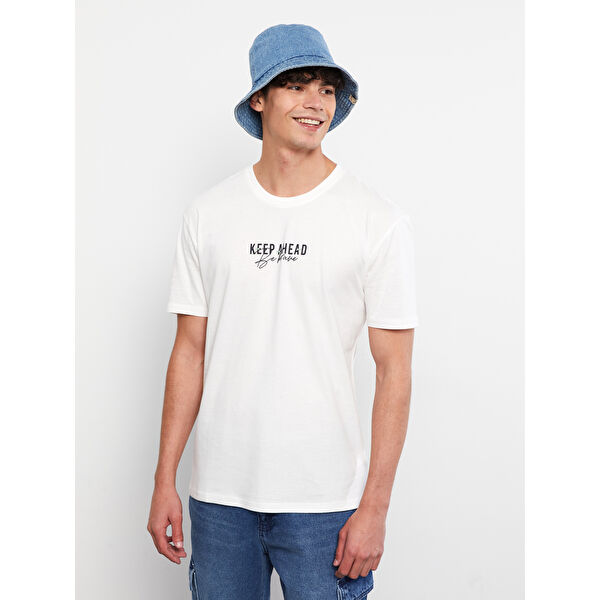 LCW CASUAL Bisiklet Yaka Kısa Kollu Baskılı Penye Erkek Tişört