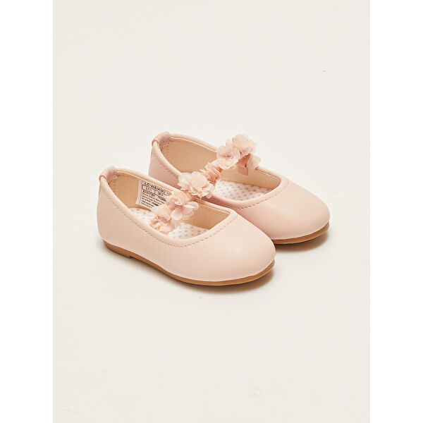 Deri Görünümlü Lastikli Kız Bebek Babet