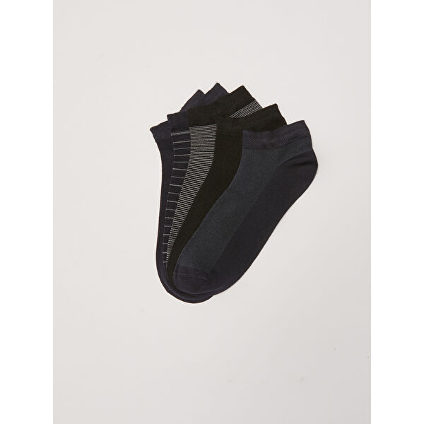 Çizgili Erkek Bambu Patik Çorap 5'li