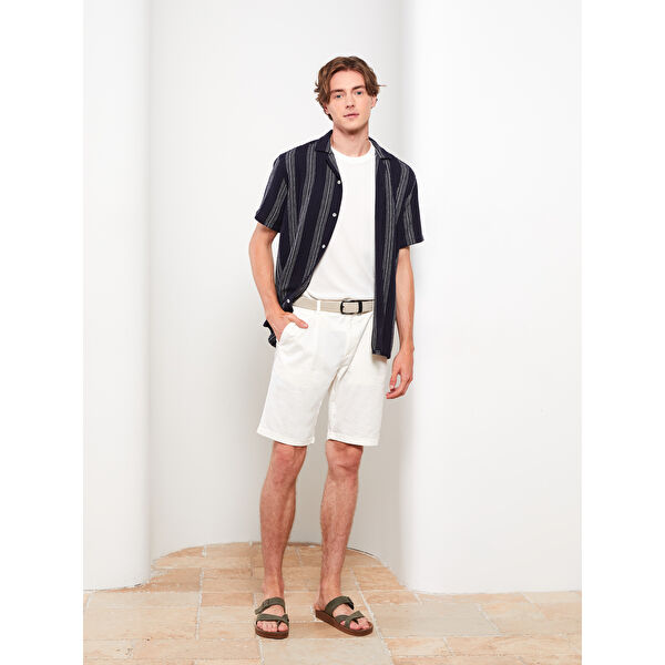 Slim Fit Gabardin Erkek Şort