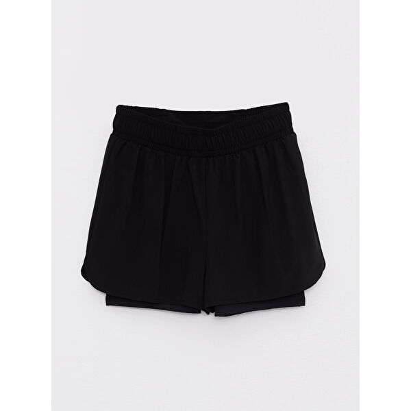 Beli Lastikli Düz Kadın Outdoor Şort